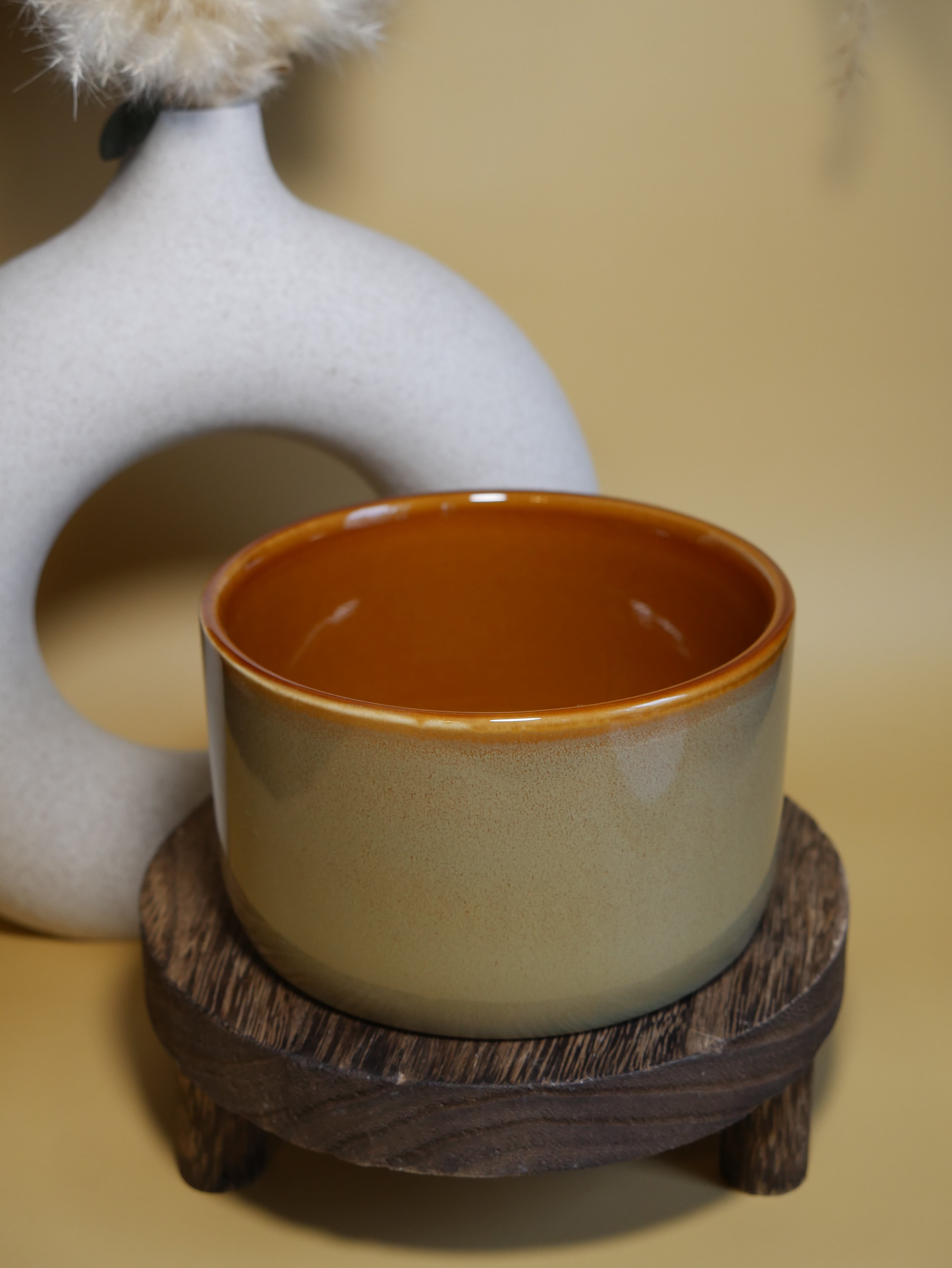 Choose Your Own Candle Scent - Olive Green Ceramic Vessel – Go to Gaia ...