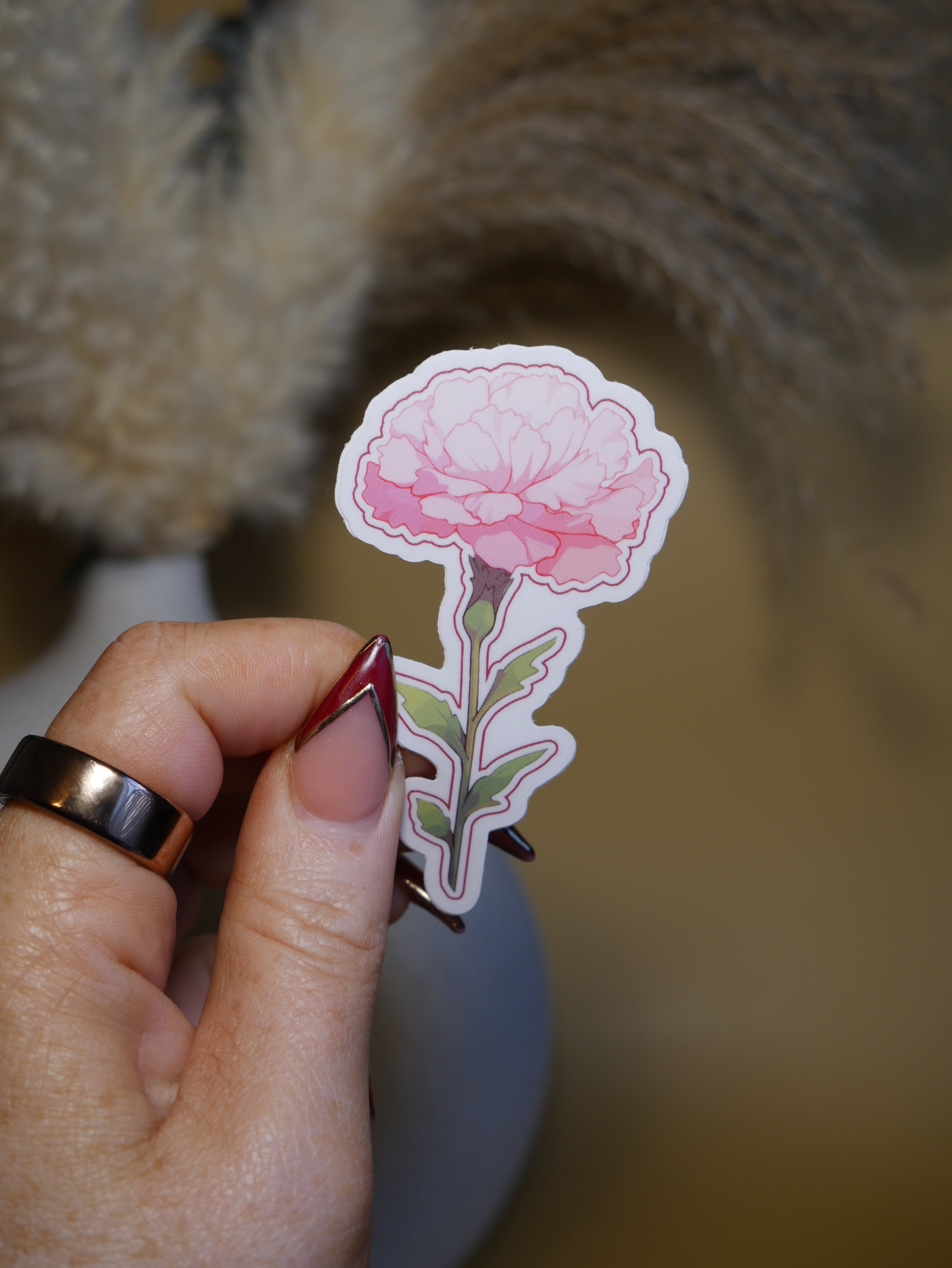 Carnation Sticker – Go to Gaia Crystals